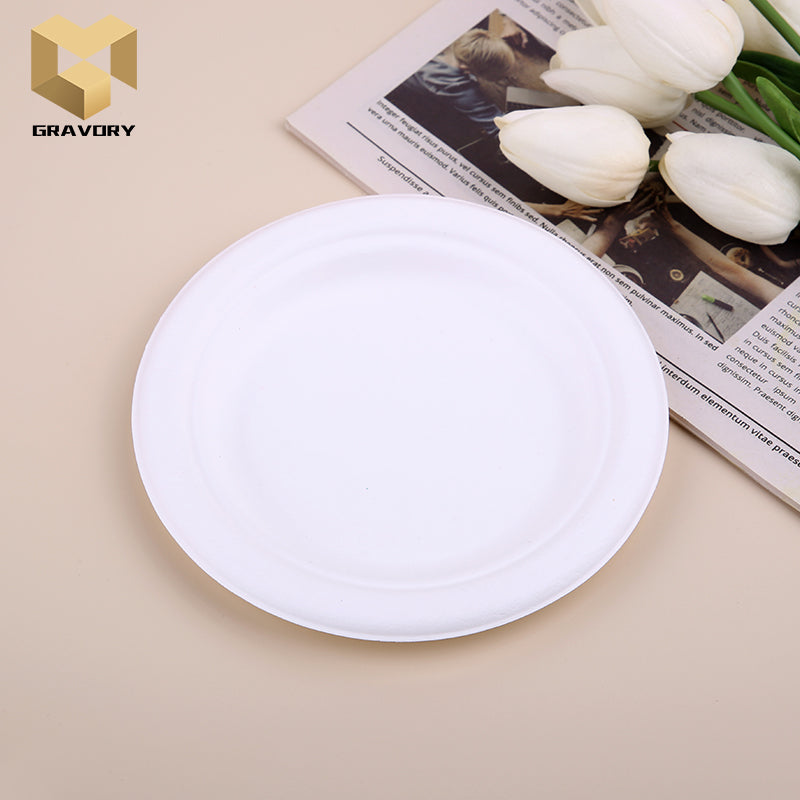 6 inch round plate for food sugarcane bagasse plate samples ...